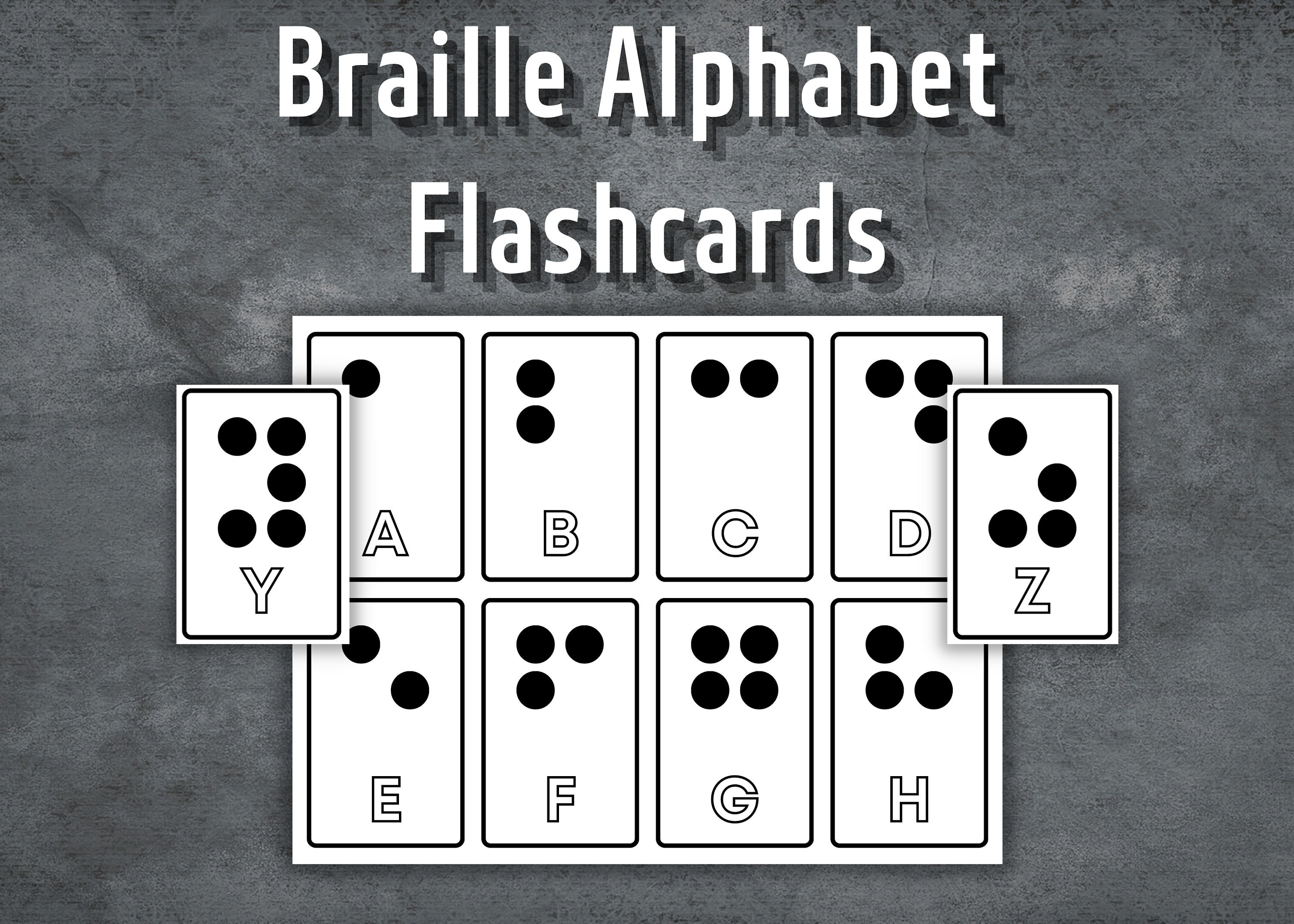 Braille Alphabet Flashcards, Preschool Flashcards, Printable Montessori ...