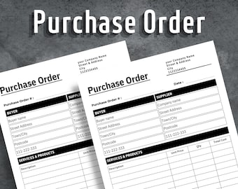Canva Printable Purchase Order Form, Editable Business Template, Sale ...