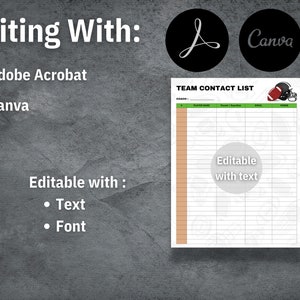 American Football Team Contact List, Information Sheet, Printable ...