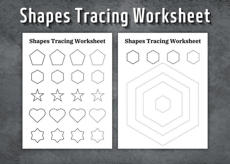 Shapes Tracing Worksheet, Basic Shape Pages, Geometric Shapes ...