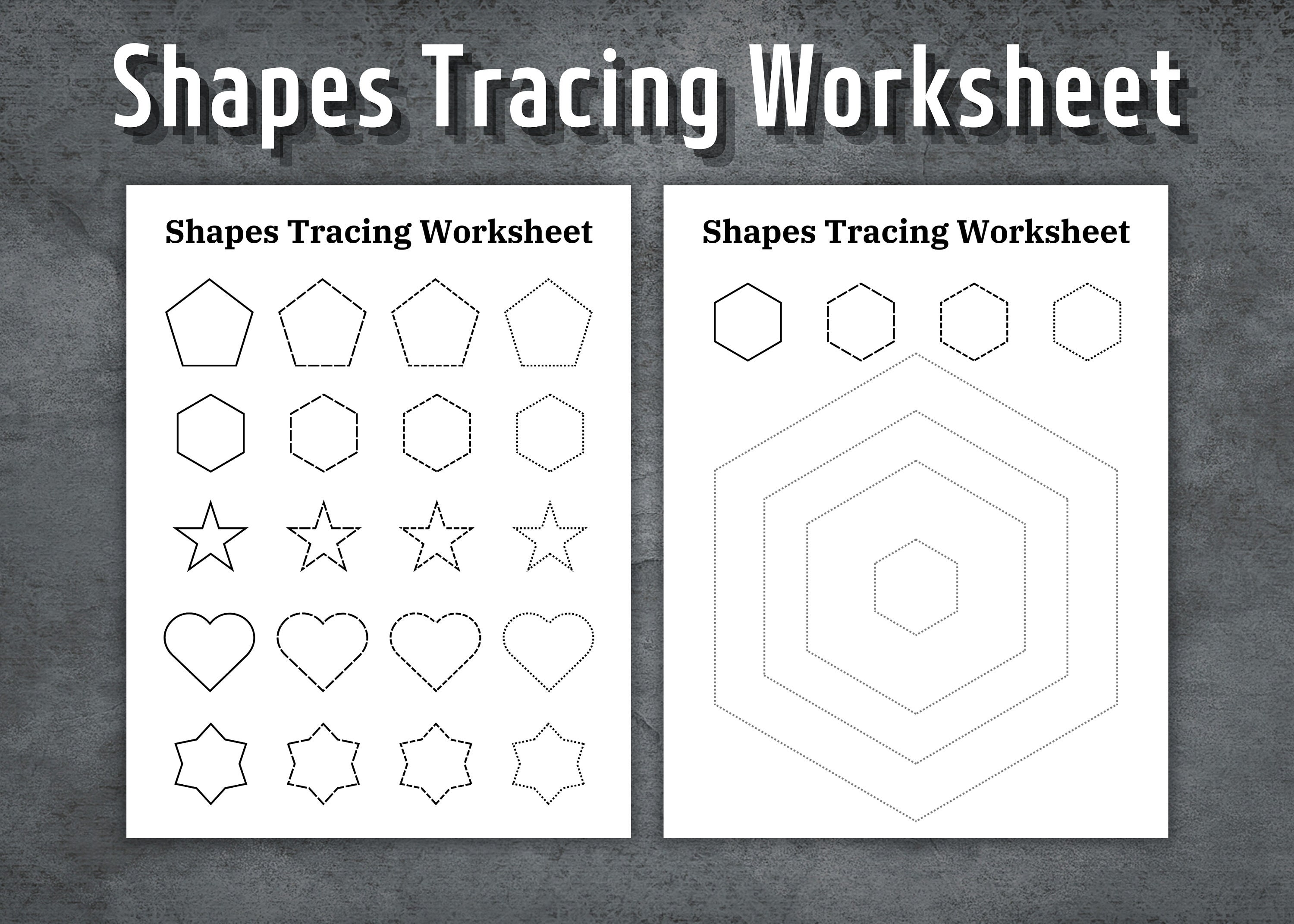 Shapes Tracing Worksheet, Basic Shape Pages, Geometric Shapes ...