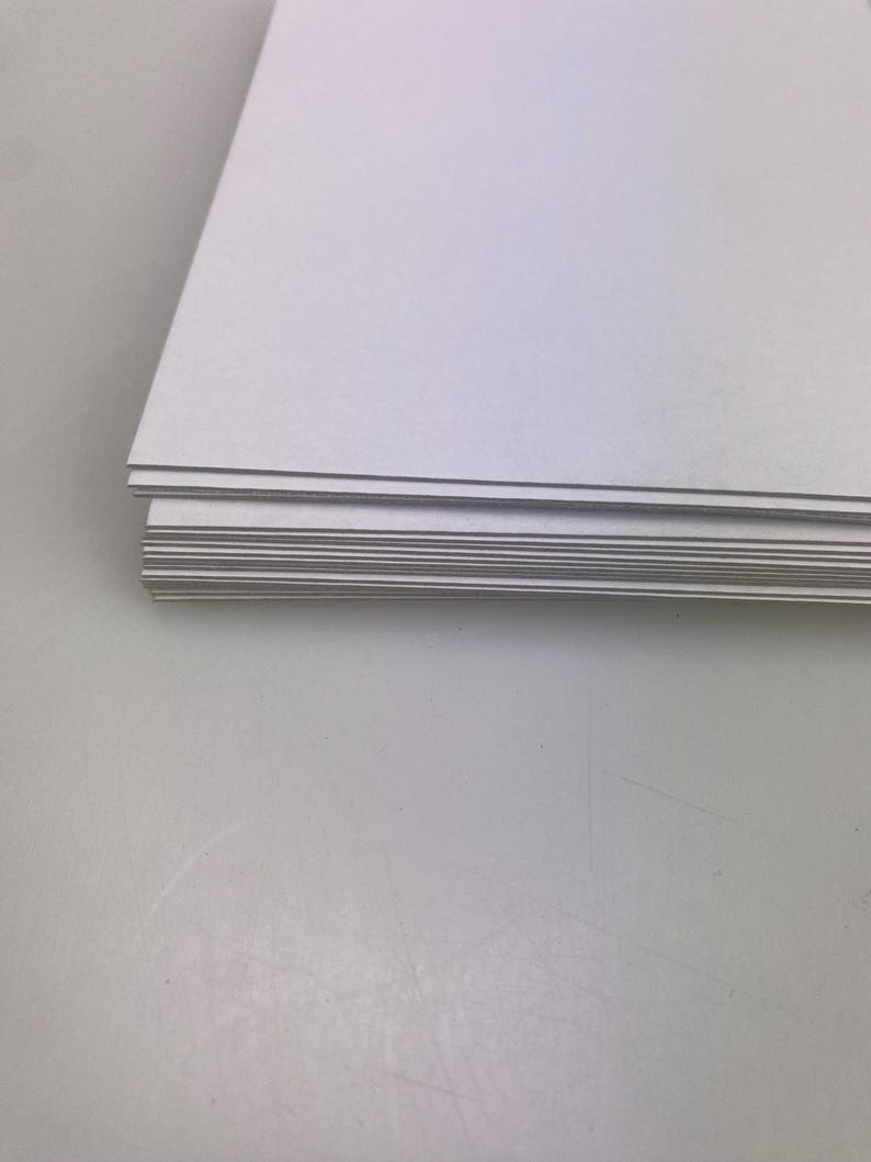 20 X White / Grey Cardboard 12cm X 15 Cm Sheets for Crafts, Arts, and ...