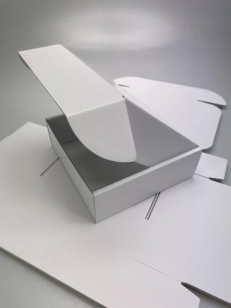 Pack of 8 Coated Corrugated Cardboard Shipping Boxes, Small Parcel ...