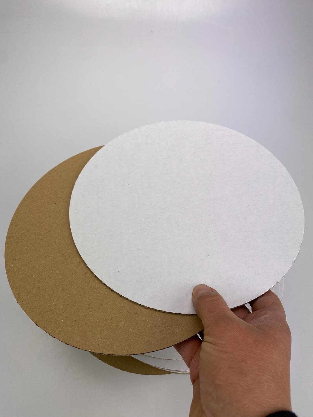 22 Cm (pack of 20 Pcs) White / Brown Corrugated Cardboard Circles - Etsy
