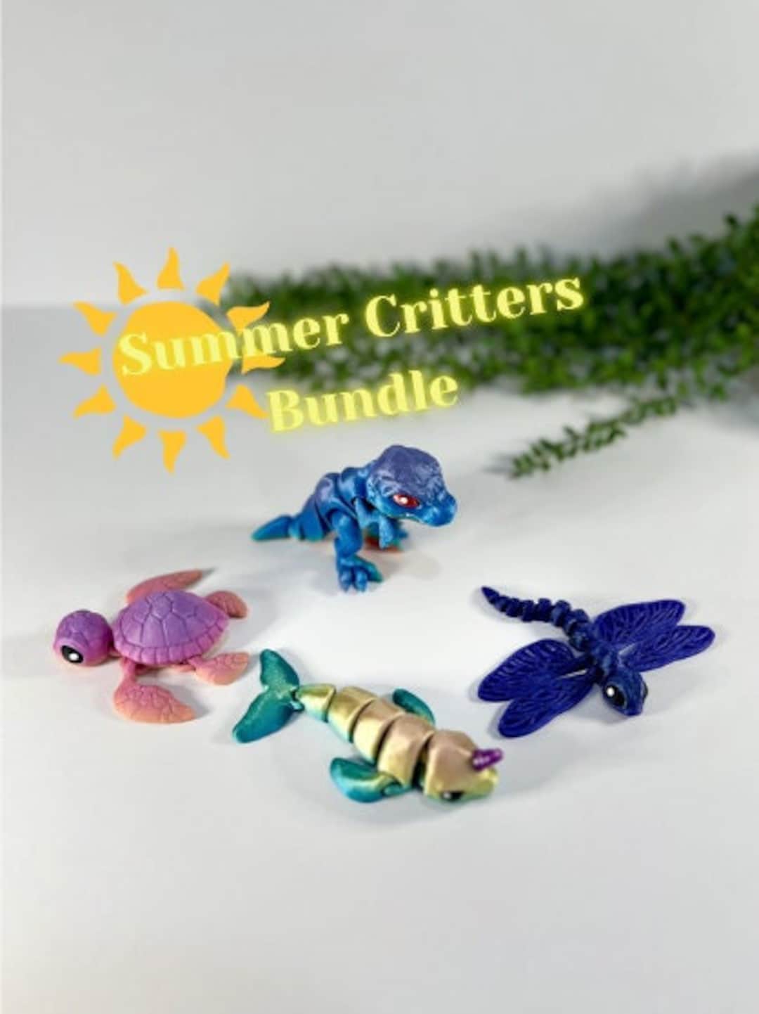 Summer Bundle Fidget Critters | Baby Flexi Animals - Etsy