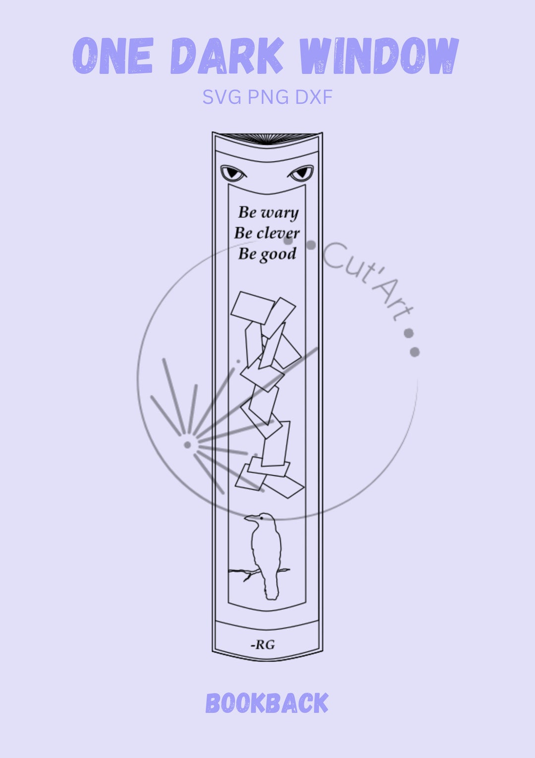 One Dark Window Graphic SVG PNG DXF Bookmark Print Art Bookback - Etsy