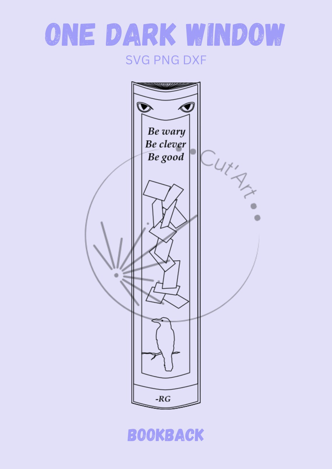 One Dark Window Graphic SVG PNG DXF Bookmark Print Art Bookback - Etsy