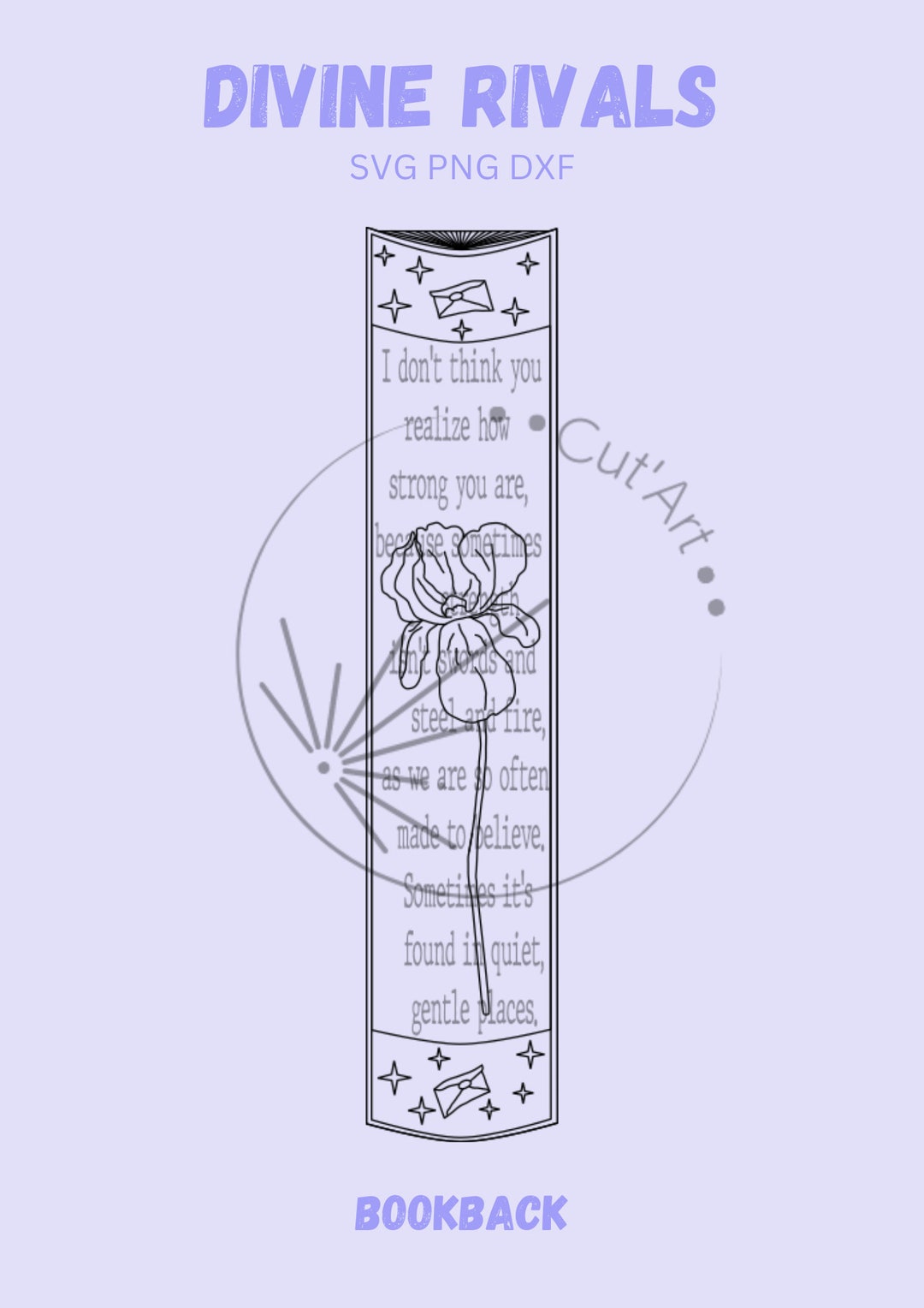 Divine Rivals Graphic SVG PNG DXF Bookmark Print Art Bookback - Etsy