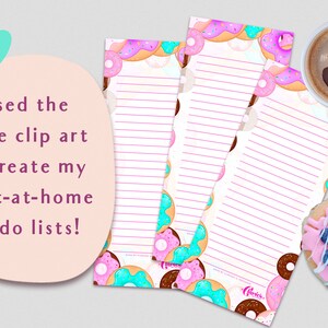 Cute 6 Doughnut Clip Art - Personal and Commercial Use - Instant ...