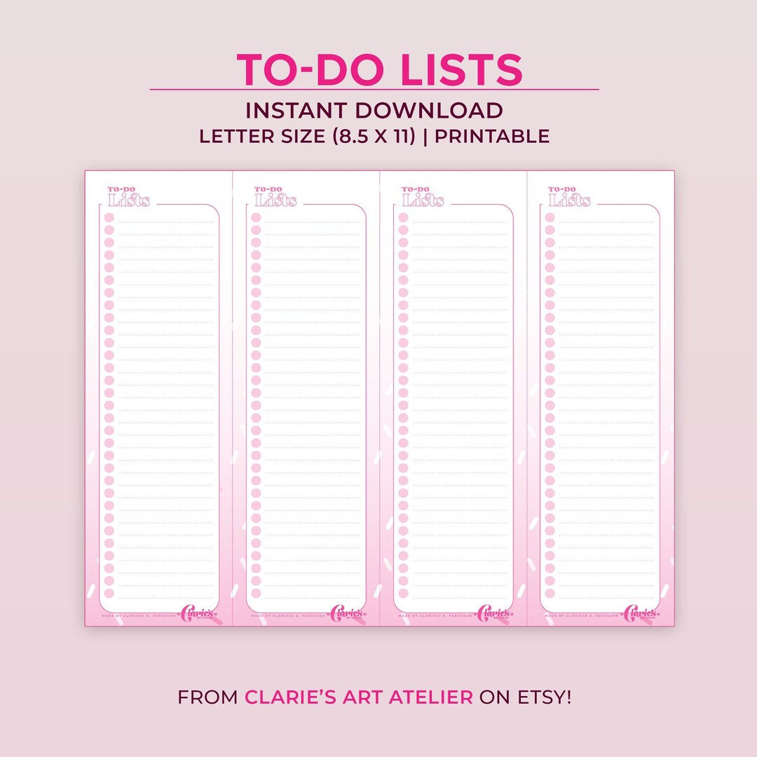 Cute To-do List Printable | Daily To-do List, Instant Download ...