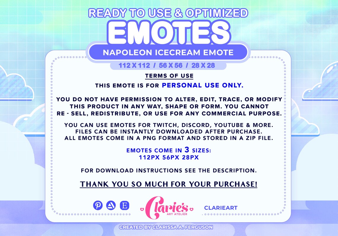 Cute Vanilla Ice Cream Cone Emote for Twitch, Discord and More - Etsy