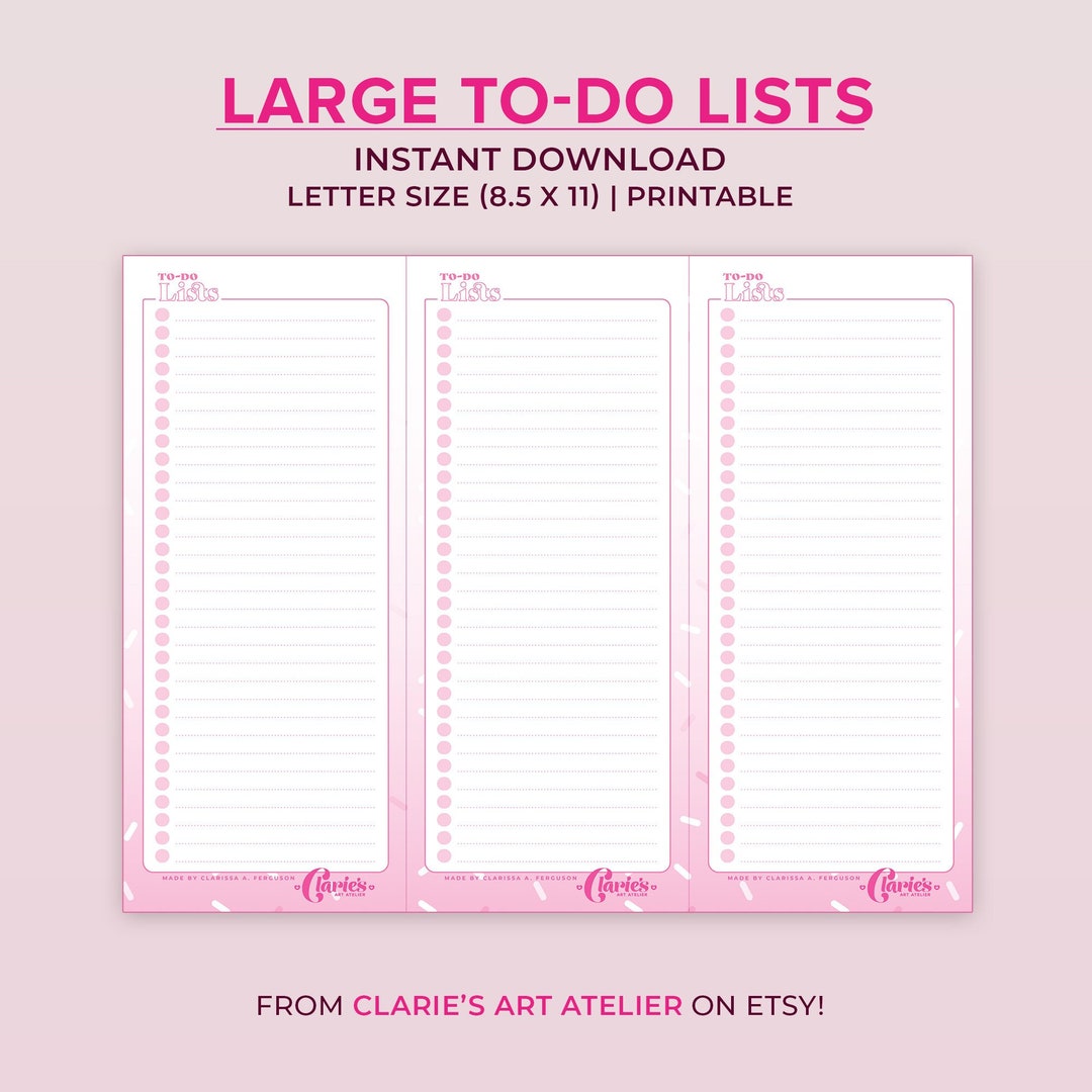 Cute Printable To-do Lists for Daily and Weekly Use Instant Download ...