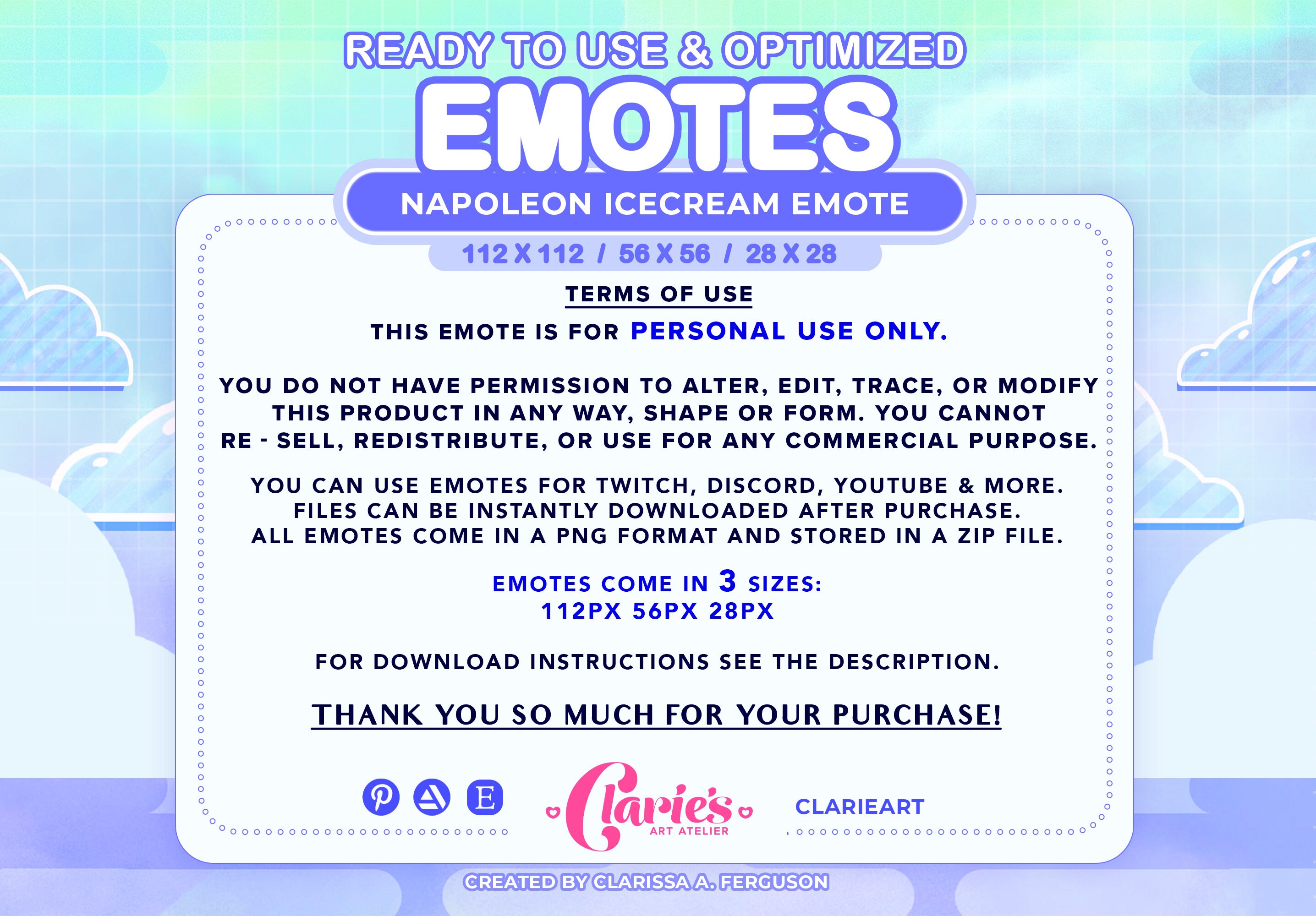 Cute Ice Cream Emote Napoleon Ice Cream Twitch Emote Channel Points ...