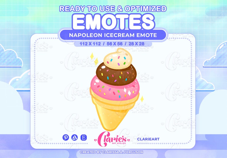 Cute Ice Cream Emote | Napoleon Ice Cream | Twitch Emote | Channel ...