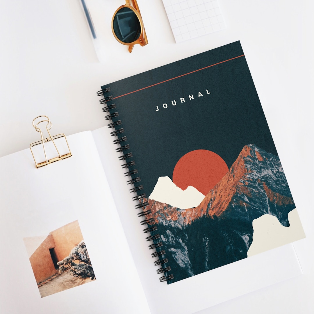 Spiral Notebook Collage Mountains Journal, Aesthetic Diary Journal ...