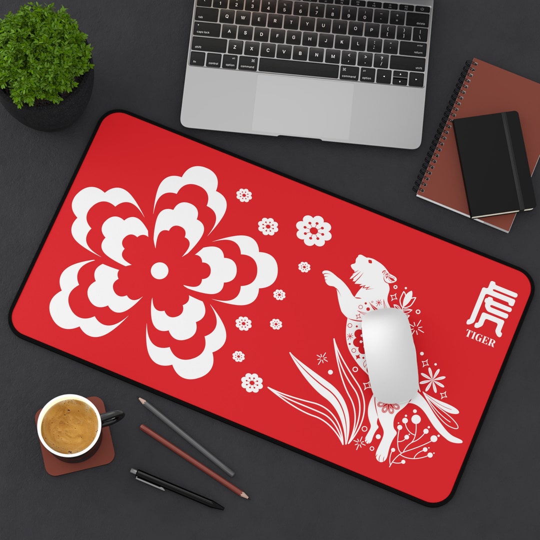 Tiger Desk Mat | Year of the Tiger Desk Pad, Cute Aesthetic Desk Decor ...
