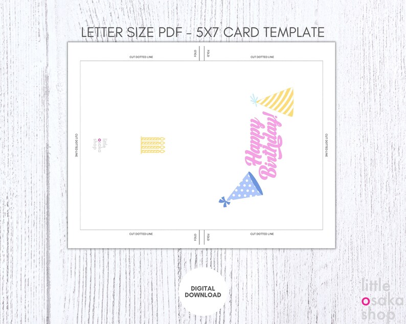 Set of 2 Printable Playful Happy Birthday Cards | Sizes 5x7 and 4x6 ...