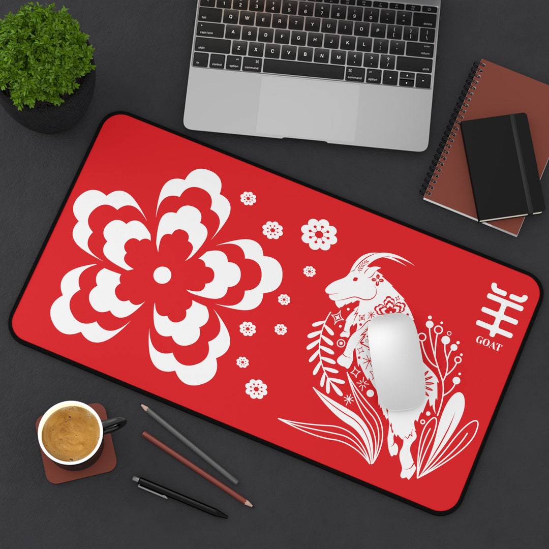 Goat Desk Mat | Year of the Goat Desk Pad, Cute Aesthetic Desk Decor ...
