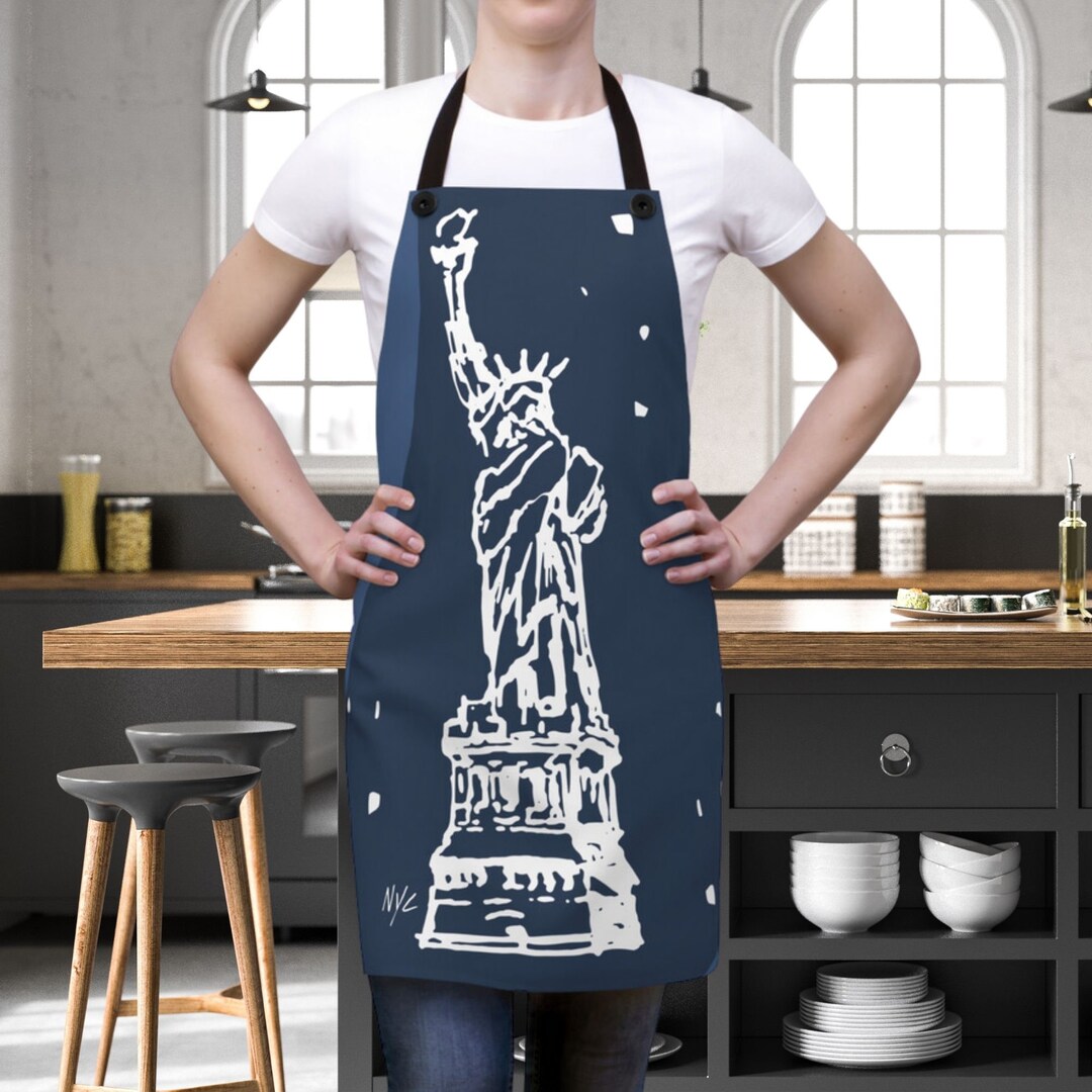 Apron NYC Statue of Liberty Chef Apron, Women Men Cooking Baking ...
