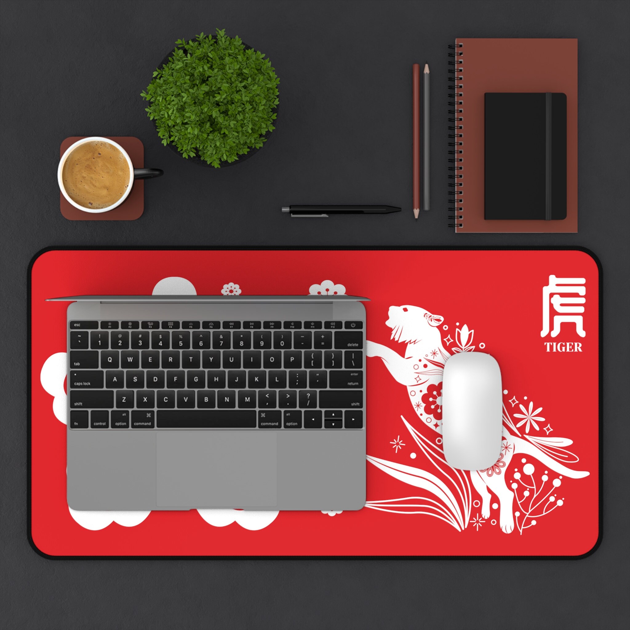 Tiger Desk Mat Year of the Tiger Desk Pad, Cute Aesthetic Desk Decor ...