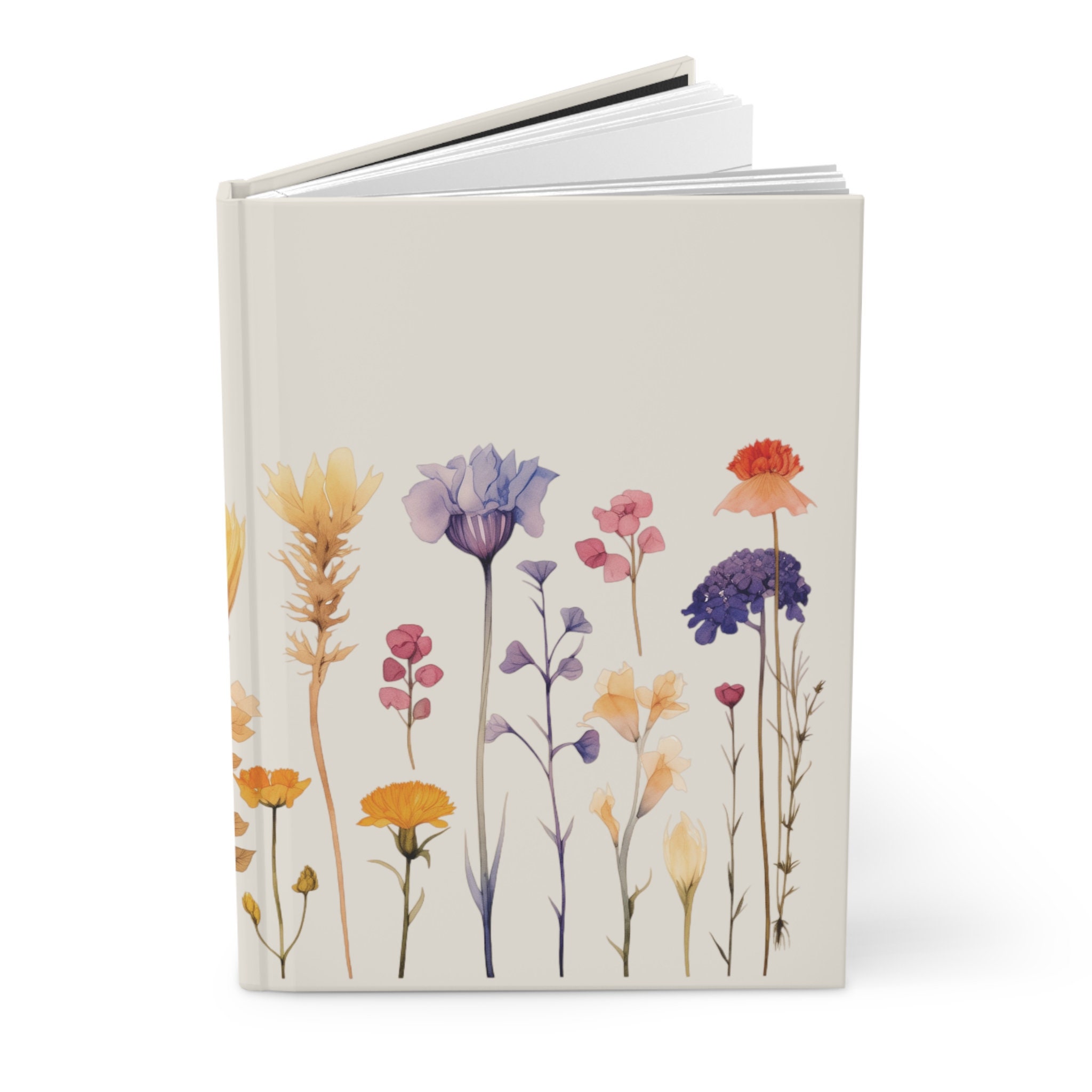 Hardcover Notebook | Pressed Flowers Journal, Aesthetic Diary Journal ...