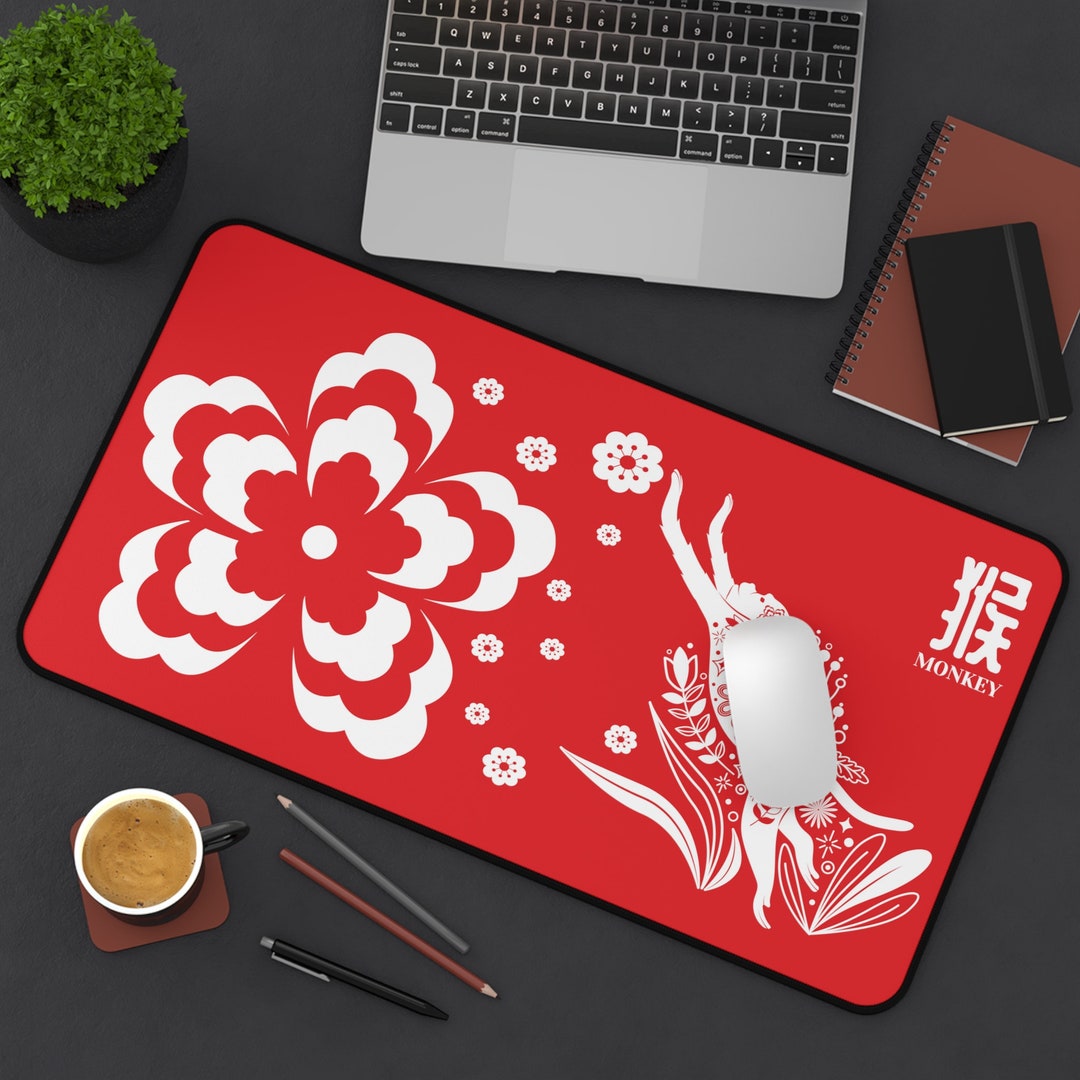 Monkey Desk Mat | Year of the Monkey Desk Pad, Cute Aesthetic Desk ...