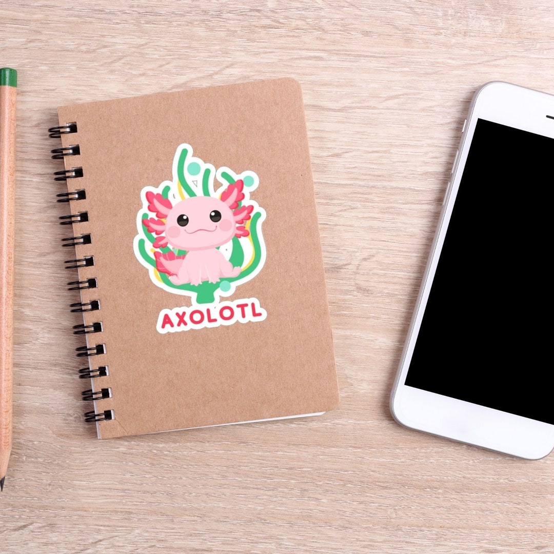 Axolotl Sticker | Axolotl Lounging Kiss-cut Sticker, Axolotl Lover Gift ...