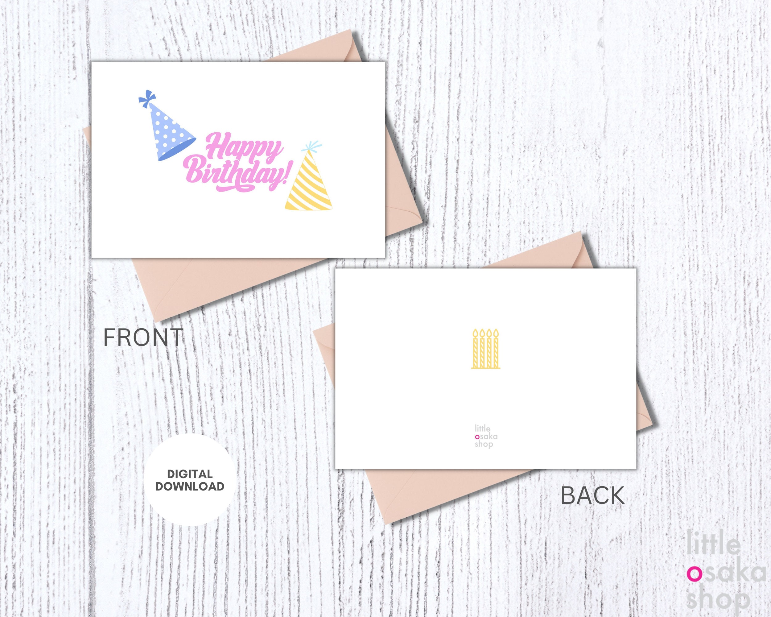 Set of 2 Printable Playful Happy Birthday Cards | Sizes 5x7 and 4x6 ...