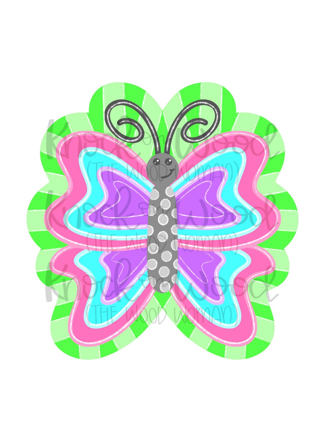 TEMPLATE & SVG: Fun Spring Butterfly Door Hanger (digital Files ONLY ...