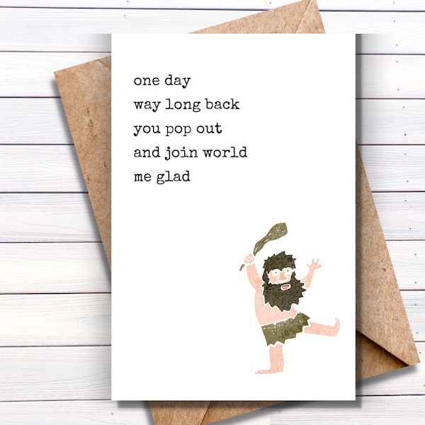 Caveman Birthday Card - Etsy