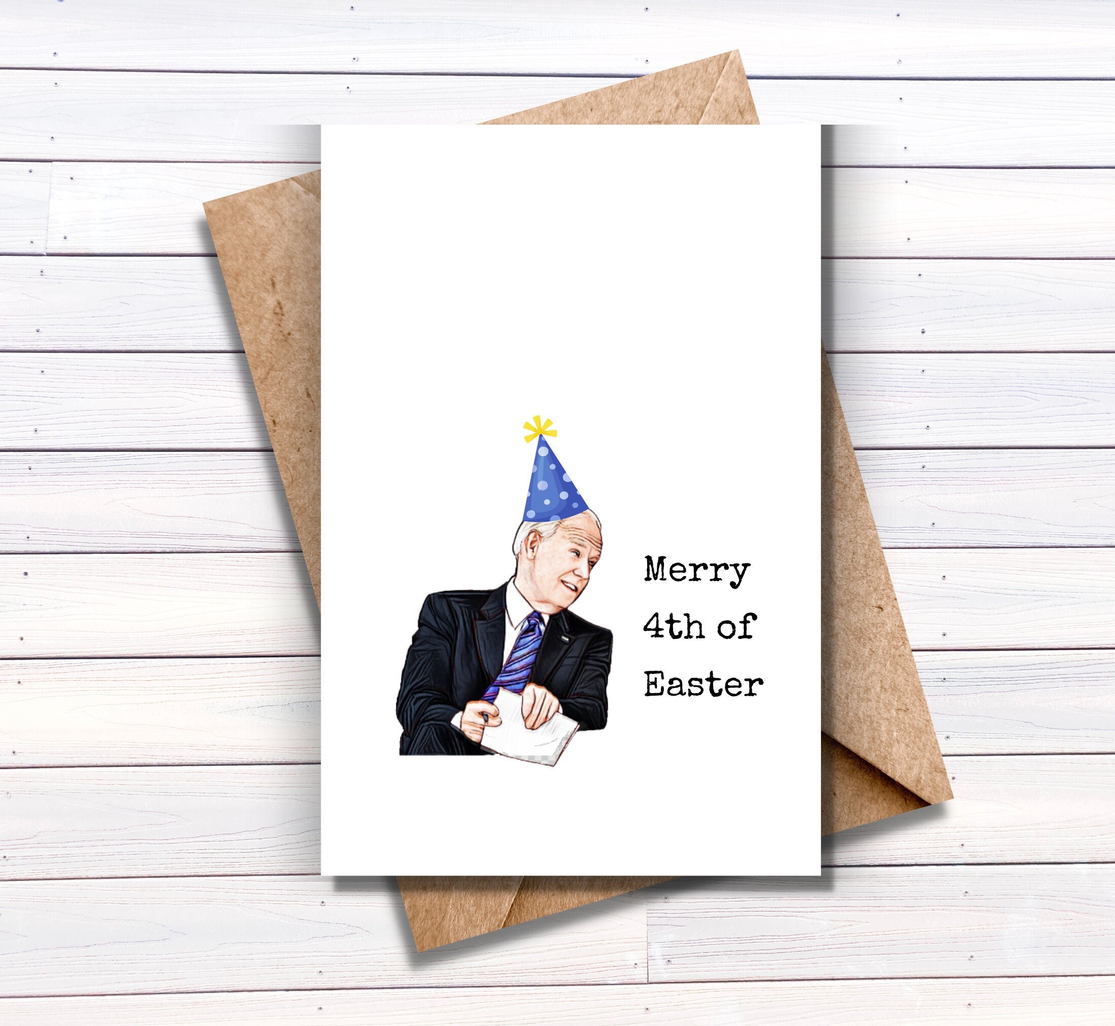 Merry 4th of Easter Biden Funny Blank Greeting Card - Etsy