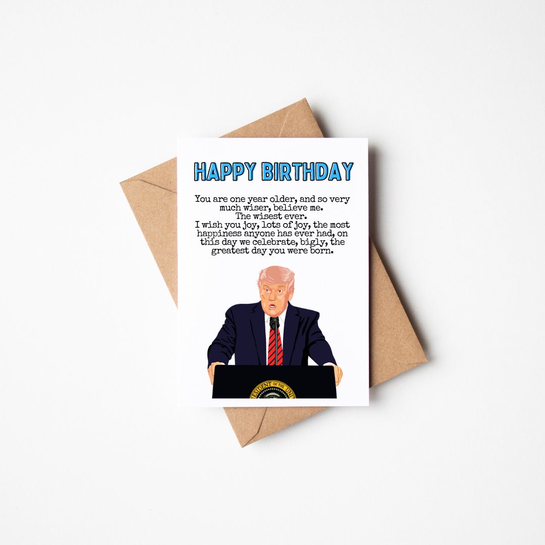 Happy Birthday Trump Celebrate Bigly Funny Blank Greeting Card - Etsy