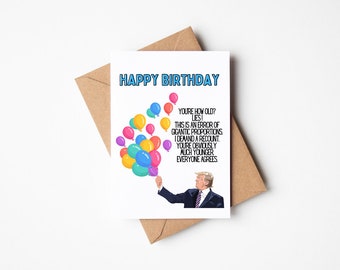 Happy Birthday Trump Celebrate Bigly Funny Blank Greeting Card - Etsy