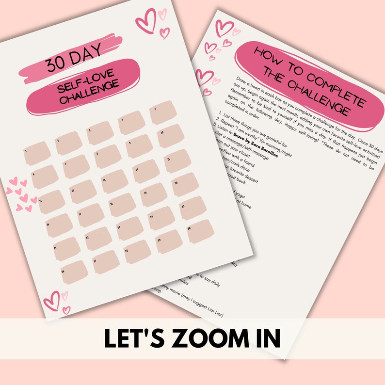 30 Day Self-love Challenge, Self-love Activities - Etsy