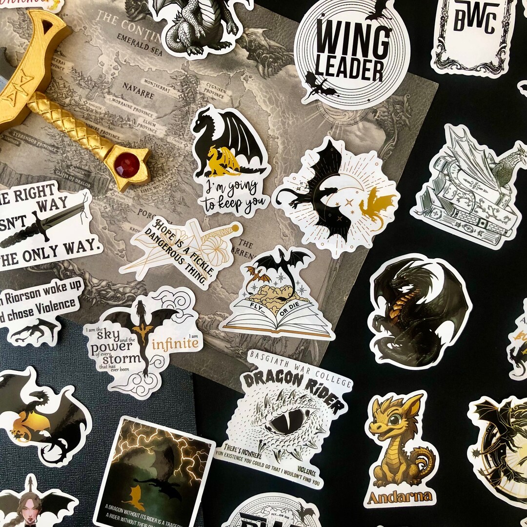 Fourth Wing Bookish Stickers Iron Flame Rebecca Yarros - Etsy UK