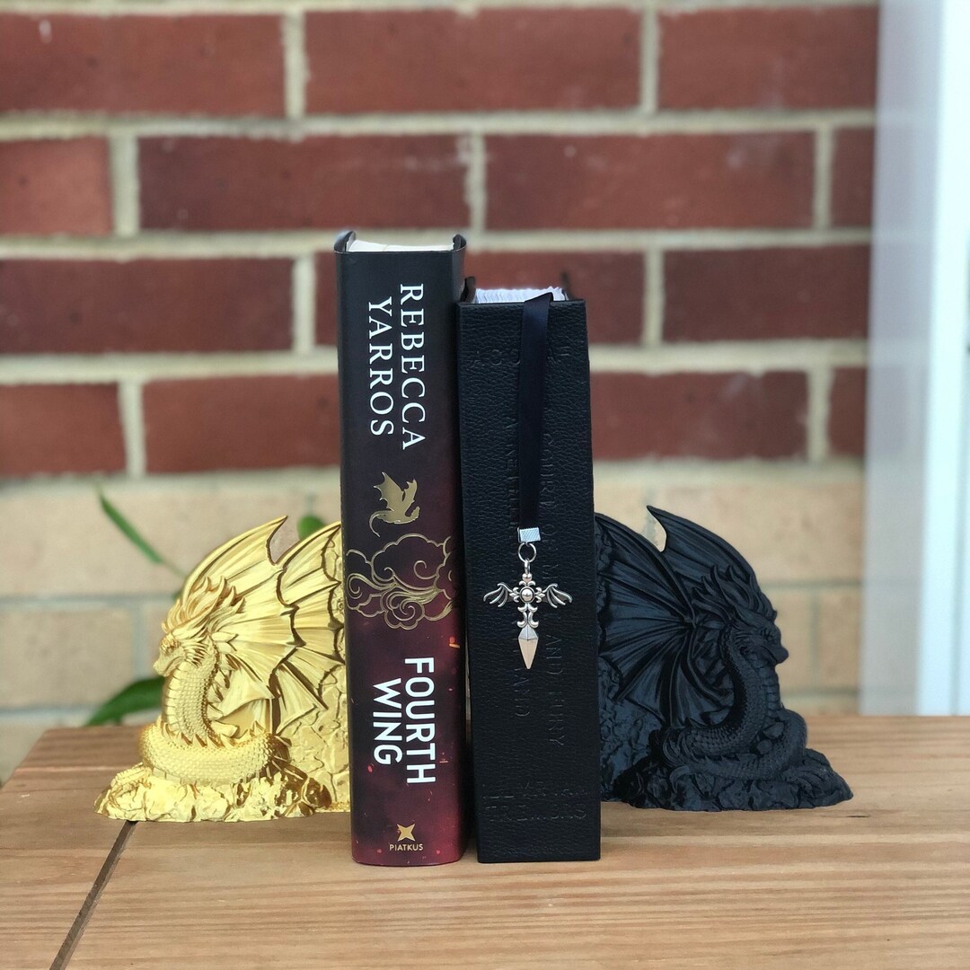 Dragon Bookend Inspired by Fourth Wing Fantasy Iron Flame Violet ...