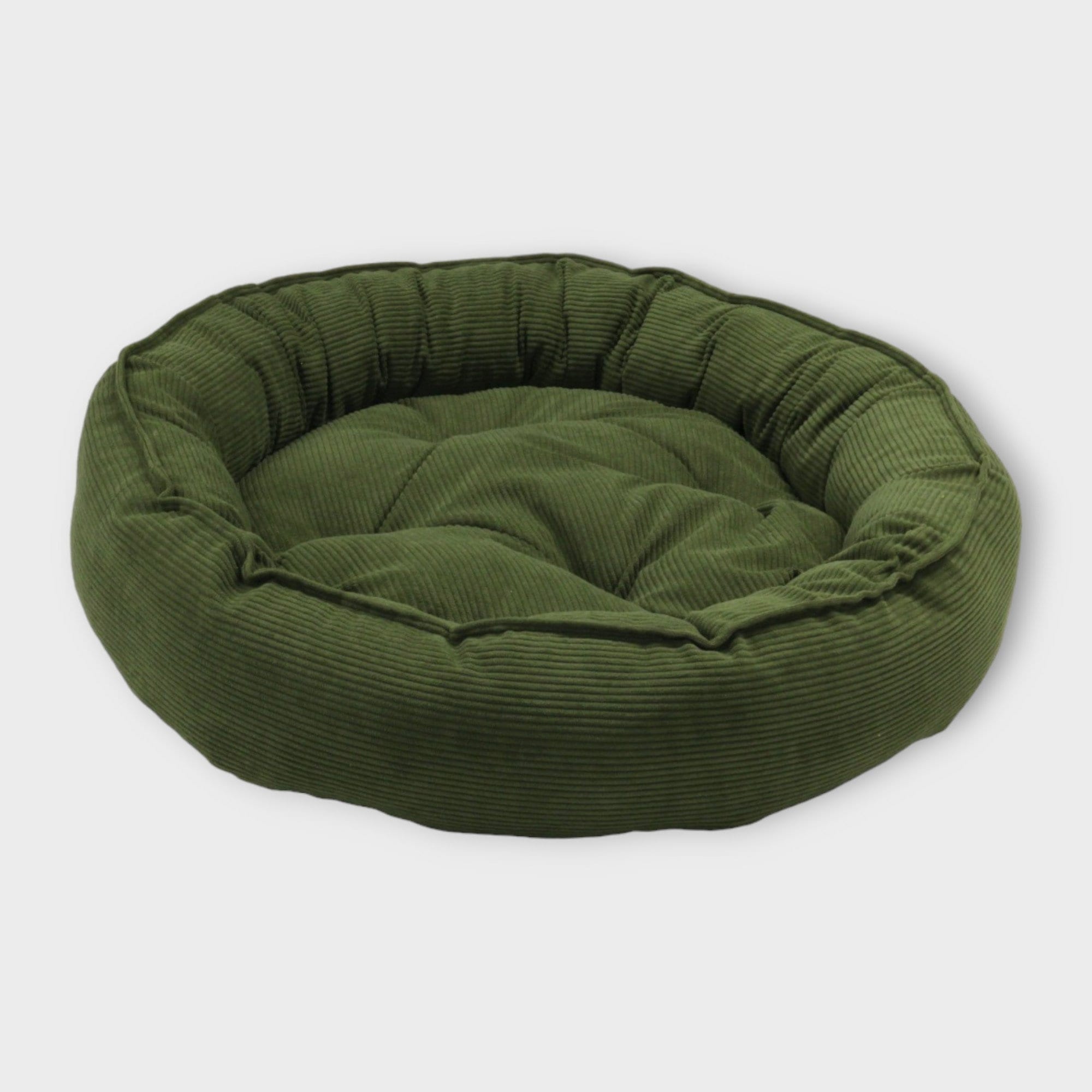 Round Green Dog Bed Made of Soft Corduroy Fabric Comfortable Dog Bed Comfortable Bed Dog Bed Dog ...