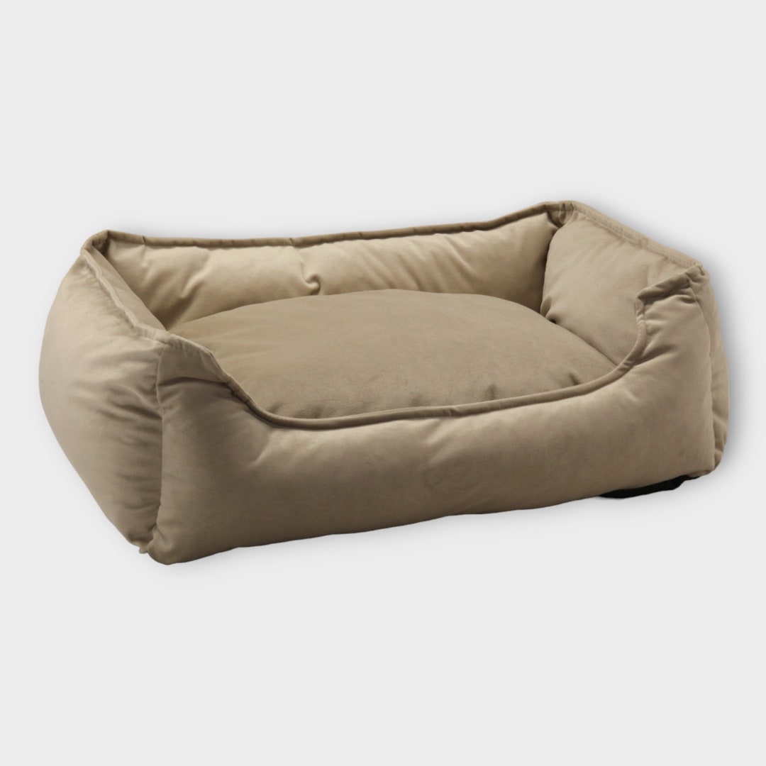 Dog Bed, Rectangular, Beige, Very Comfortable and Durable Bed Dog Bed ...