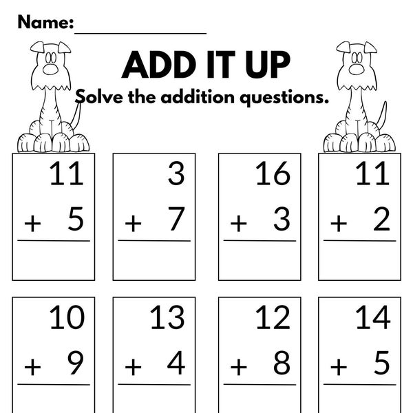 Math Worksheets - Etsy