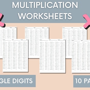 10 Printable Maths Drills Multiplications Worksheets (1-12x), Times ...