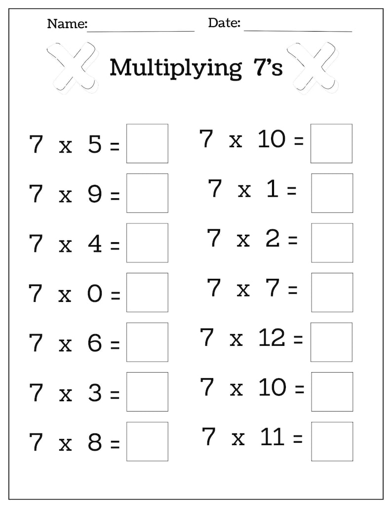 24 Printable Multiplication Worksheets, Fill in the Blanks - Single ...