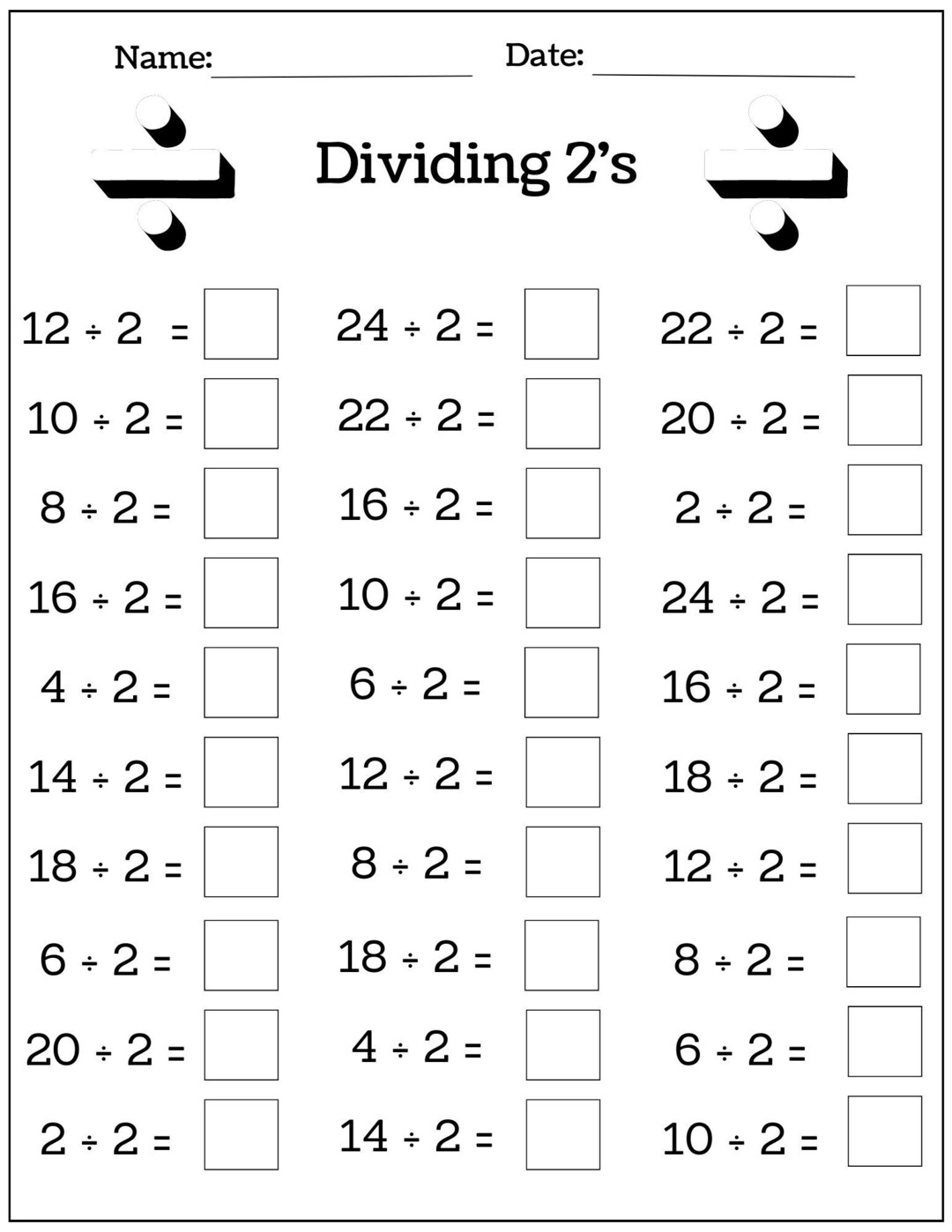 24 Printable Multiplication And Division Worksheets 1 12 Fill In The