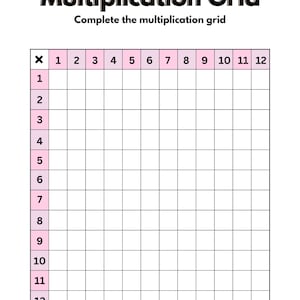 Printable Multiplication Grid - Fillable, Times Tables Grid, Single ...
