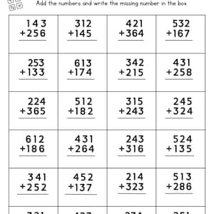 30 Pages of 3-digit Addition & Subtraction Worksheets Bundle – With and ...