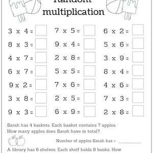 10 Printable Multiplication Worksheets, Single Digit Multiplication ...