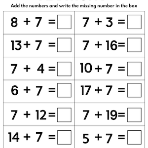 60 Printable Addition Fill in the Blanks Worksheets numbers - Etsy UK