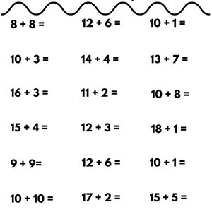 10 Printable Additition Fill in the Blanks Worksheets (numbers 1-30) for 1st Grade-2nd Grade ...