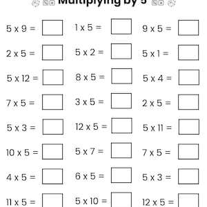12 Printable Multiplication Worksheets, 1 - 12 Times Tables, Maths ...