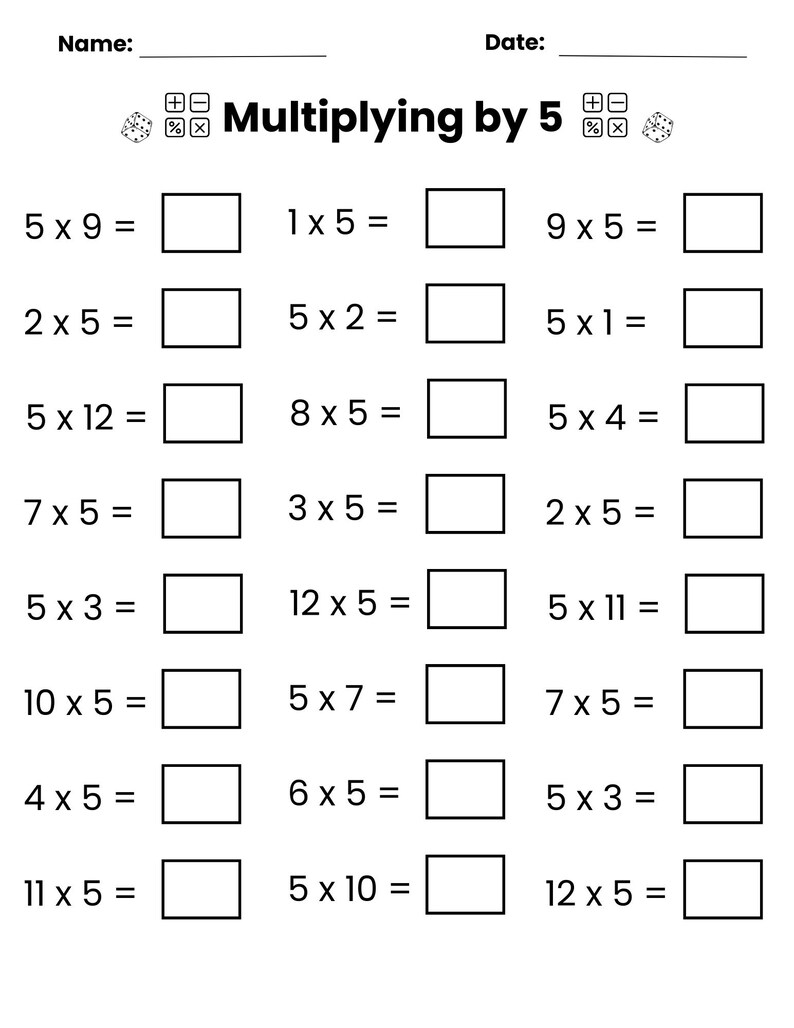 12 Printable Multiplication Worksheets, 1 - 12 Times Tables, Maths ...