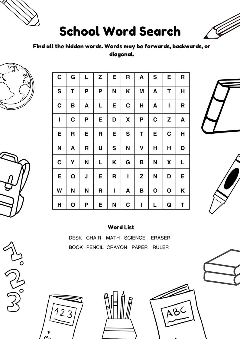 10 Printable Word Search Worksheets for Kids – Seasonal & Themed ...